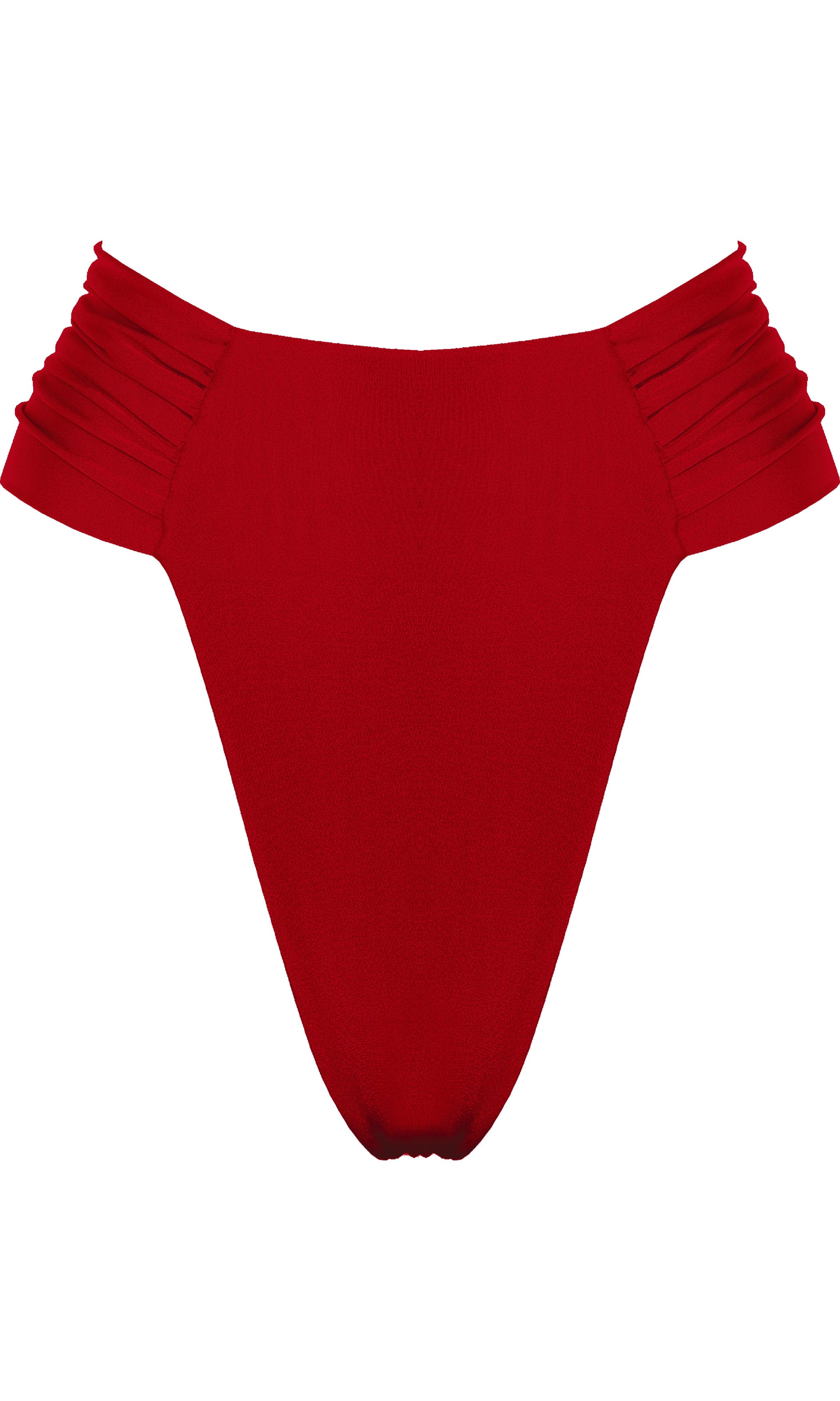 Clam Bikini Bottoms - Luxury High-Waisted Swimwear in Recycled Fabric